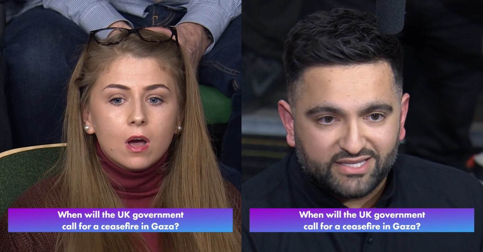 Question Time audience slams government's position on Gaza ceasefire ...