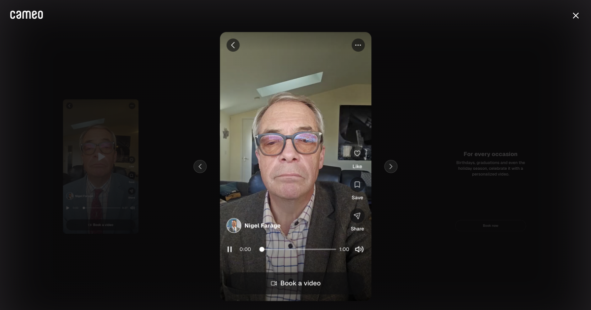 Nigel Farage pays tribute to convicted Lostprophets singer in £98 Cameo ...